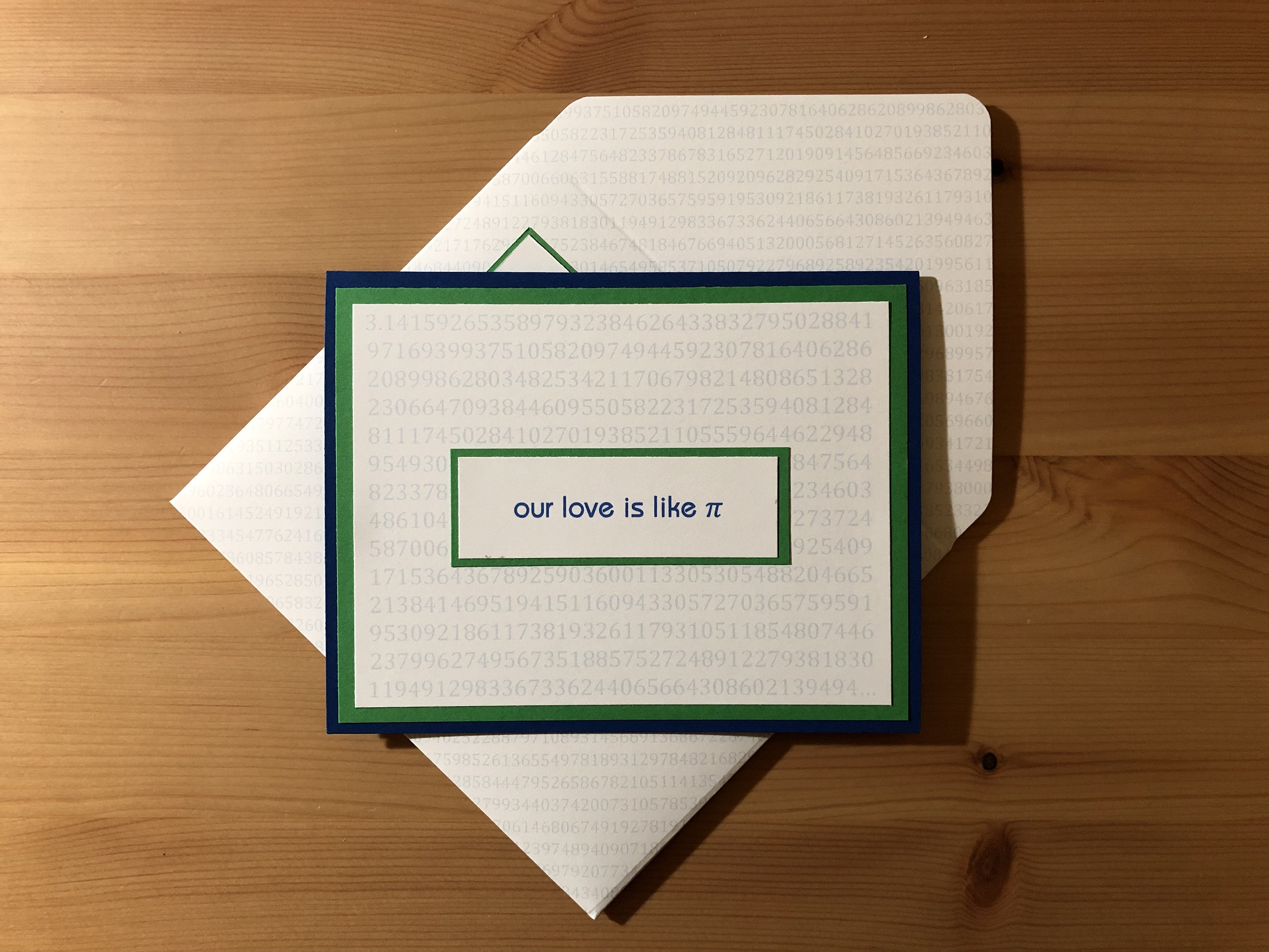 Math Valentine’s Day Card, Math Anniversary Card, Our Love is Like Pi ...
