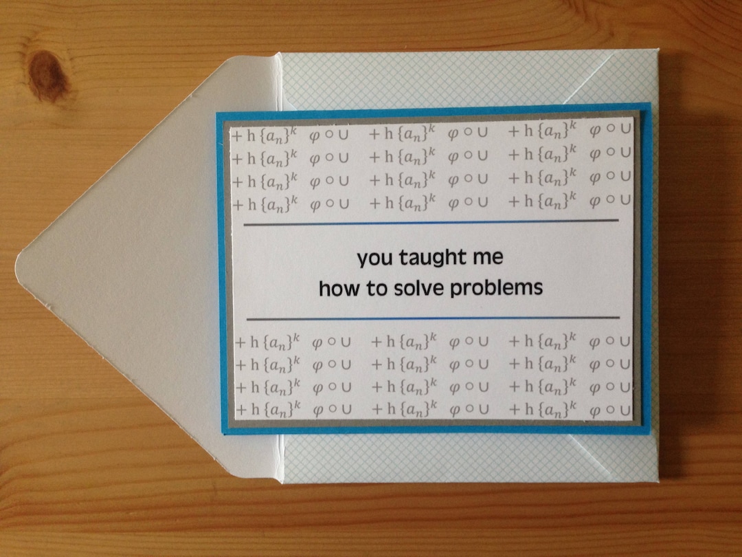 Math Teacher Thank You Card - Math Thank You - Teacher Appreciation ...