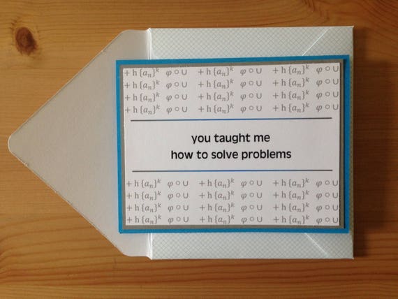 Math Teacher Thank You Card Math Thank You Teacher | Etsy