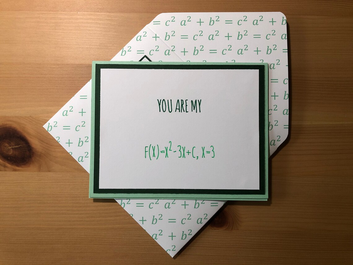 Math Anniversary Card - Math Love Card - Math Birthday Card - Algebra ...