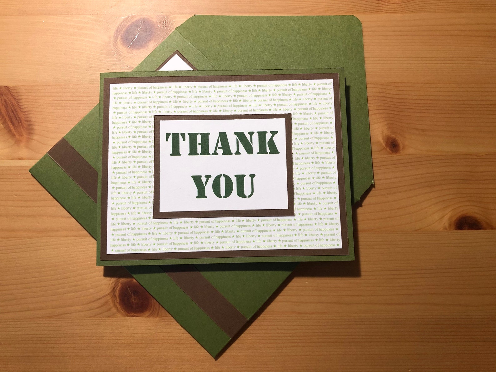 Military Thank You Card - Camouflage Themed - Veterans Card - Army And ...