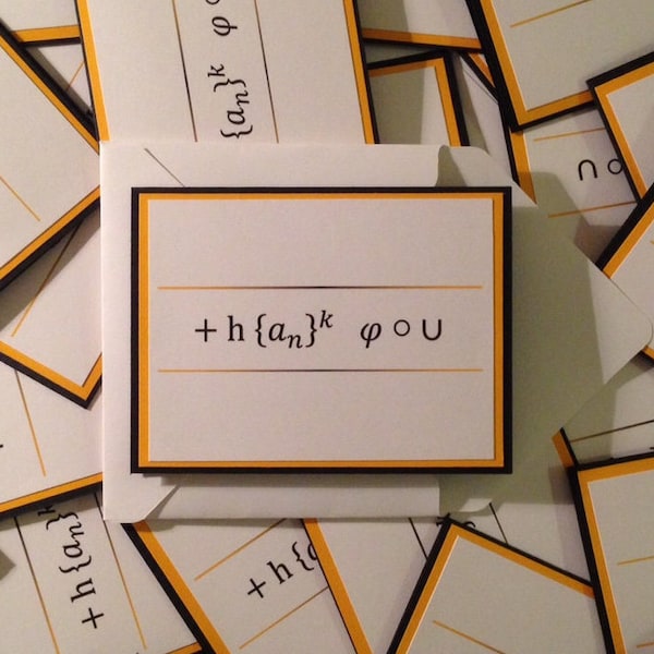 Math Thank You Cards - Etsy