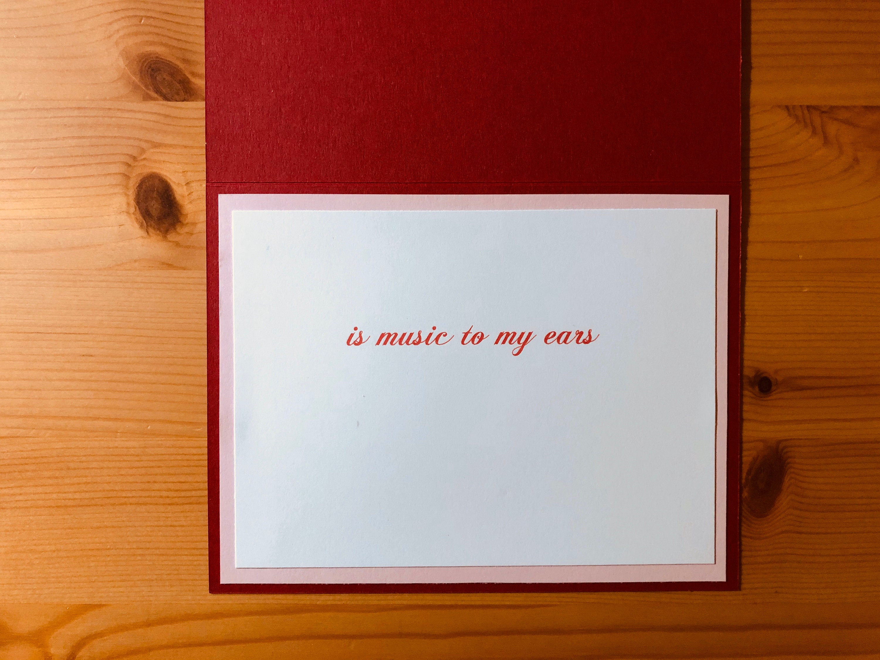 Music Valentine’s Day Card / Music to My Ears / Musician Card - Etsy