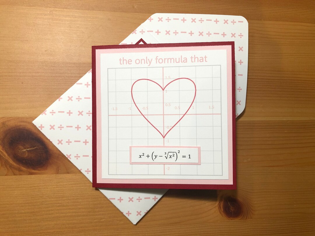Math Anniversary Card - Love Formula Card - Math Love Card - Etsy