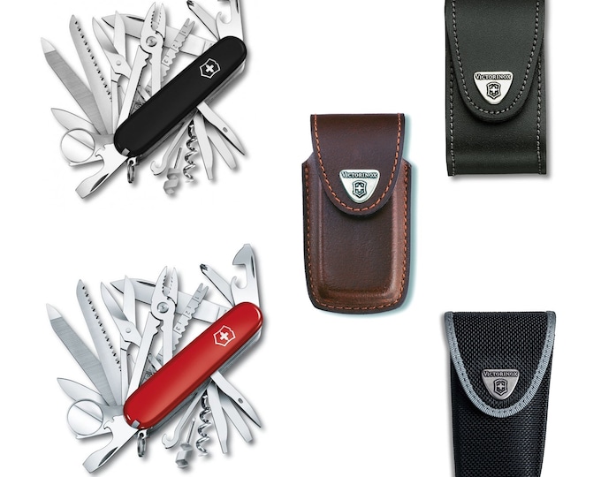 Victorinox Mini Champ Swiss Army Knife Silver Alox Handles Special ...