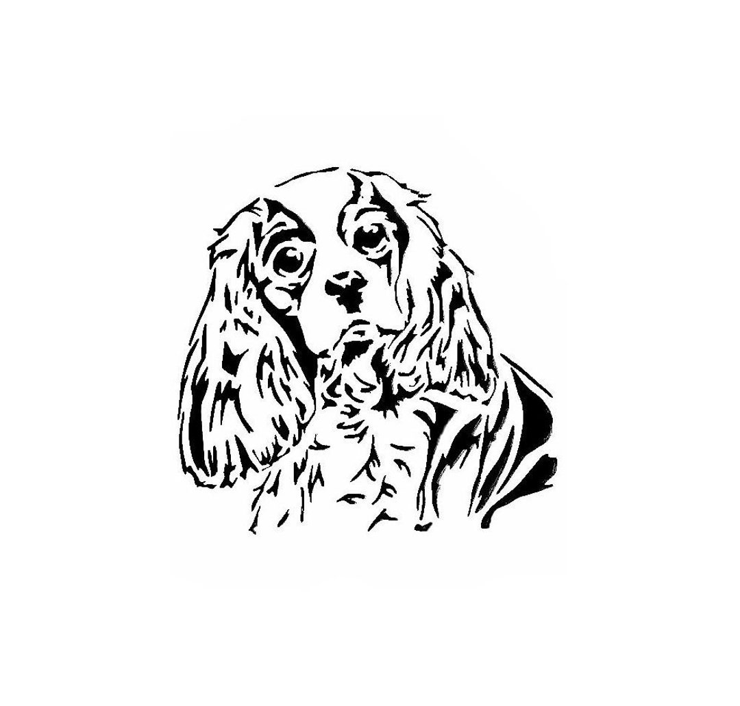 Stencils Crafts Templates Scrapbooking SPANIEL Dog STENCIL - A4 Mylar ...