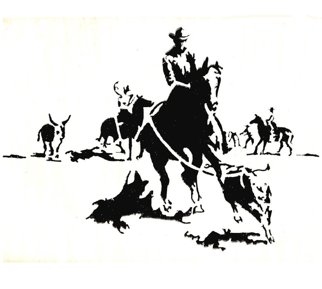Stencils Crafts Templates Scrapbooking WESTERN COWBOY STENCIL - 2 A4 ...