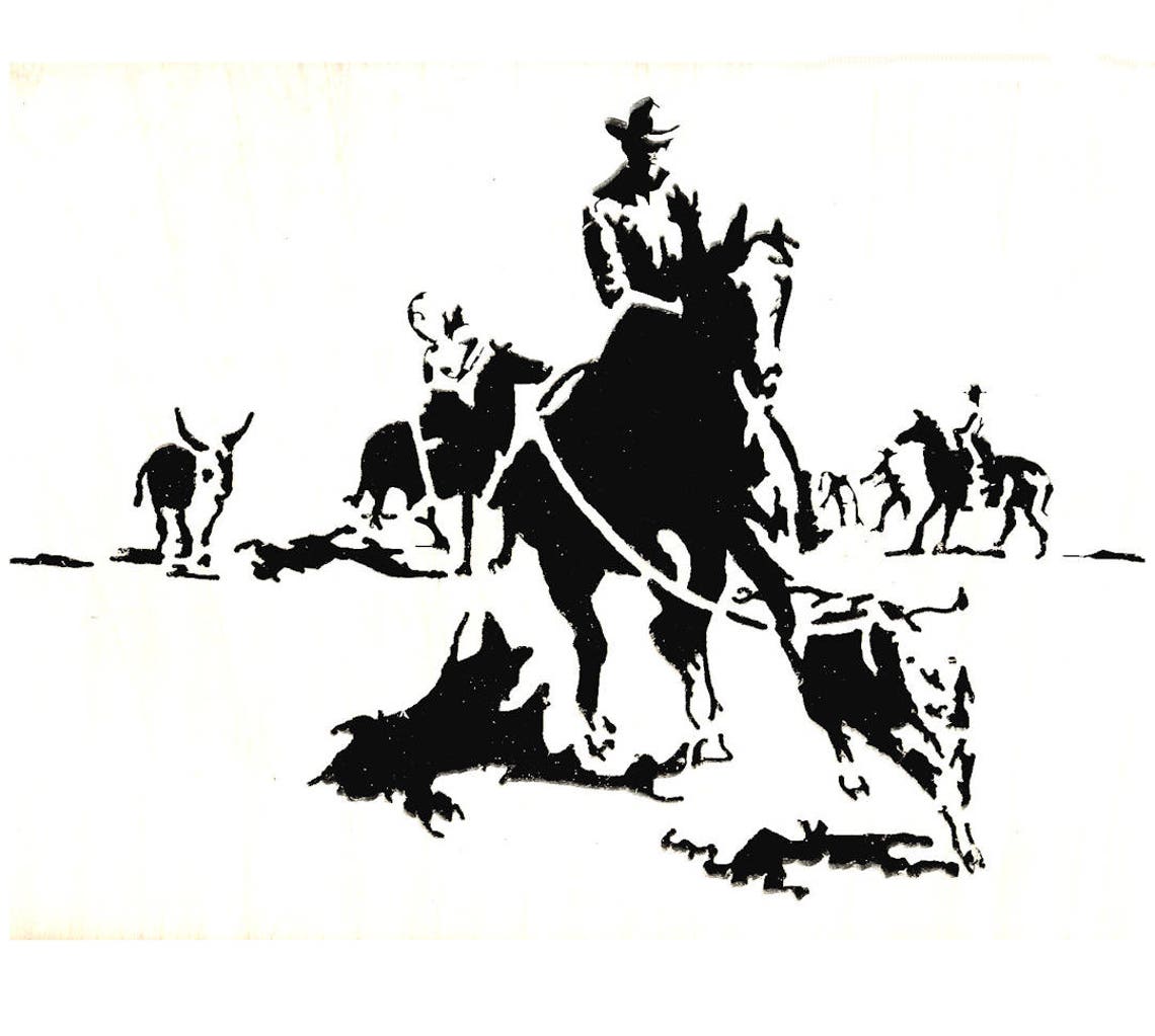 Stencils Crafts Templates Scrapbooking WESTERN COWBOY STENCIL - 2 A4 ...