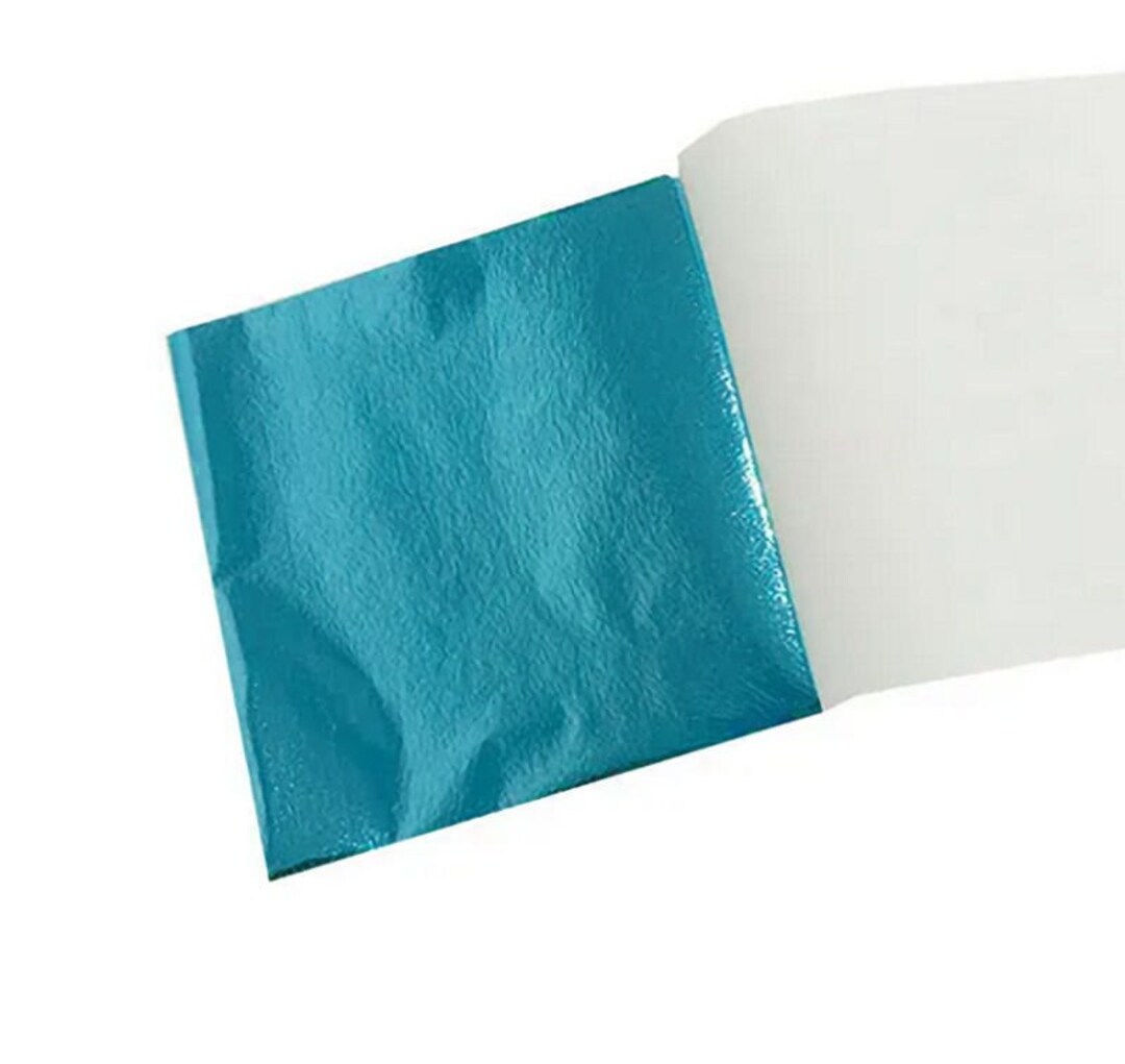 GILDING - Metal Leaf (CYAN BLUE) 10 X Single Sheets for Arts Crafts ...