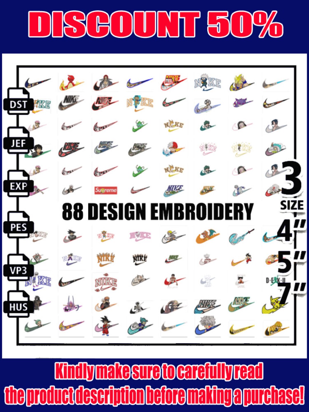 88 Design Anime Embroidery Design Bundle, Anime Machine Embroidery File ...