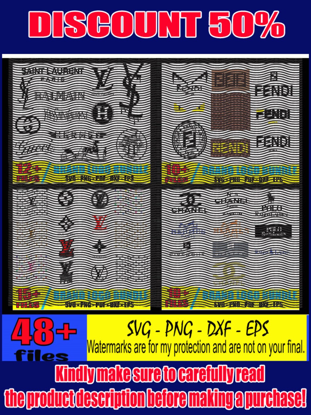 48 Fashion Brand Logos Svg Bundle, Ultimate Giga Bundle With Svg Files ...