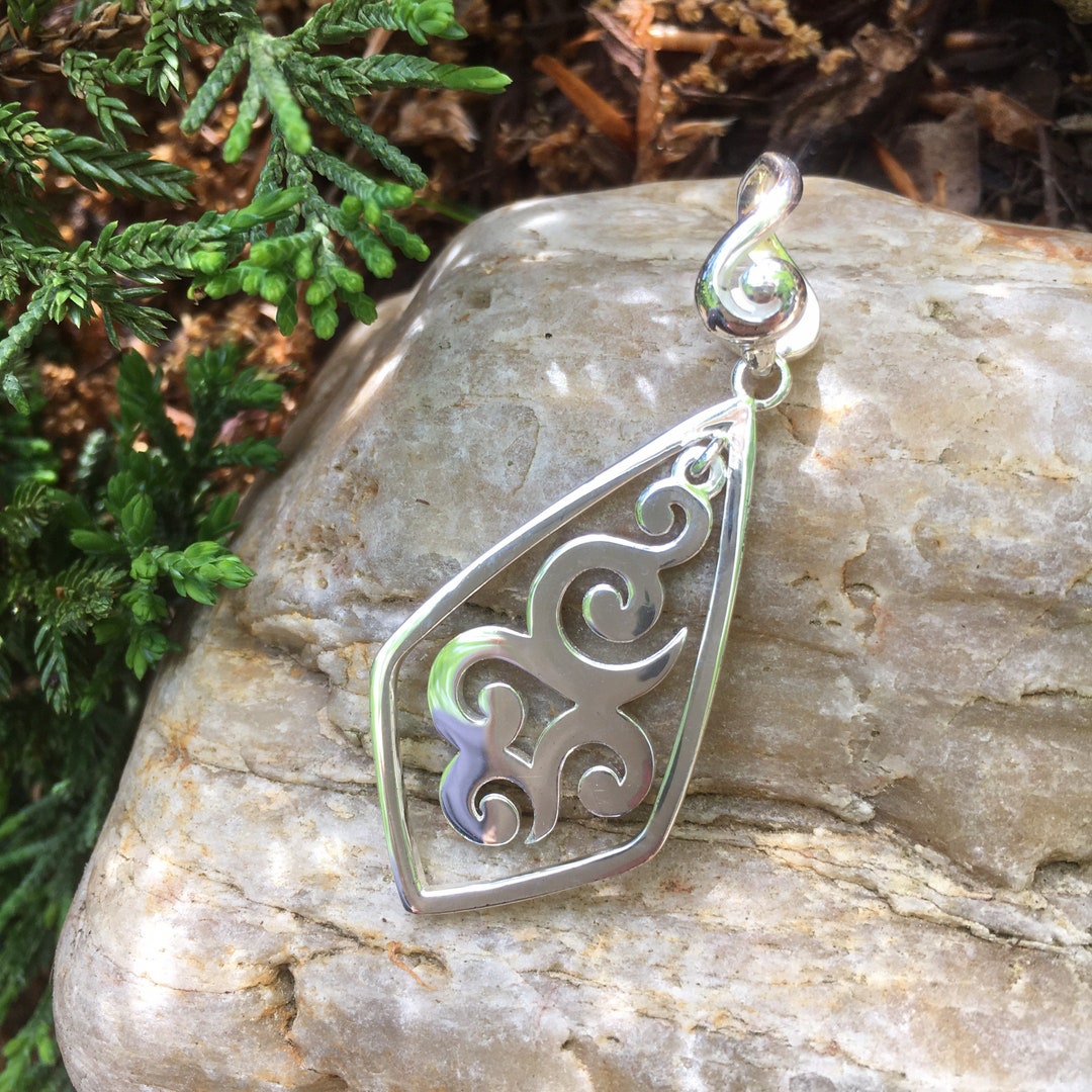 S1387. Whimsical Scroll Design Sterling Silver Pendant by - Etsy