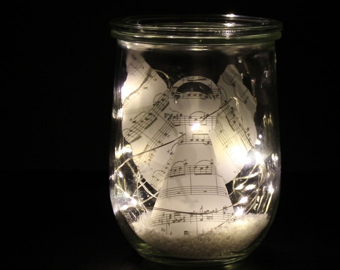 Wake-up Glass With Angel Made of Transparent Paper, Artificial Snow and ...