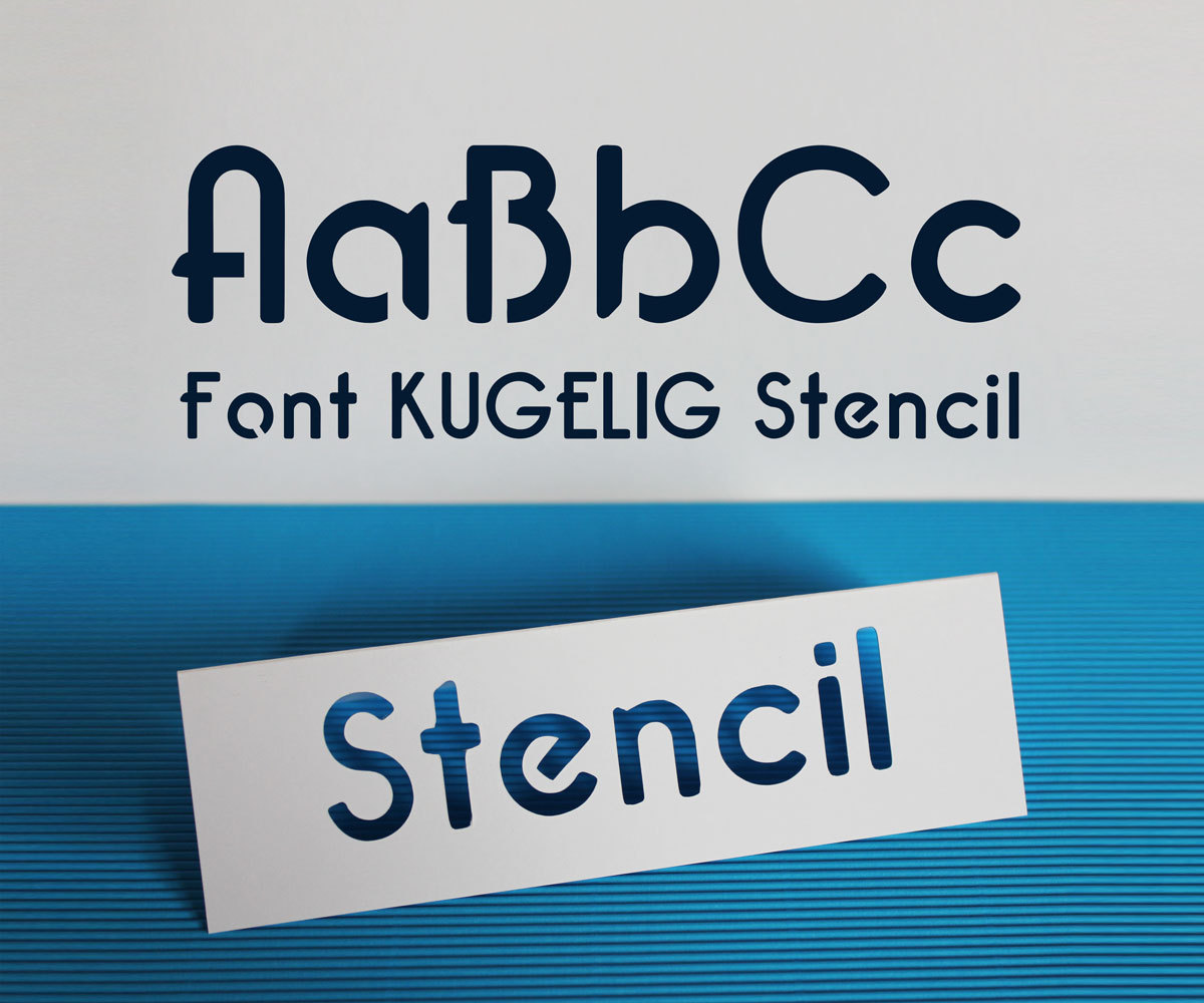 Plotter-Schriftart KUGELIG Stencil ohne geschlossene Flächen für ...