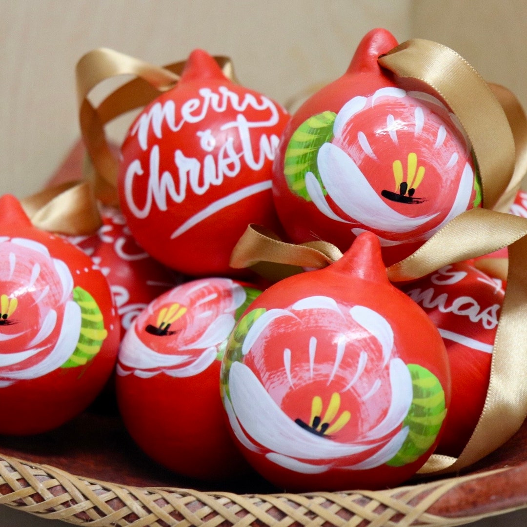 Canal Rose Ceramic Christmas Baubles Handpainted With Personalisation ...