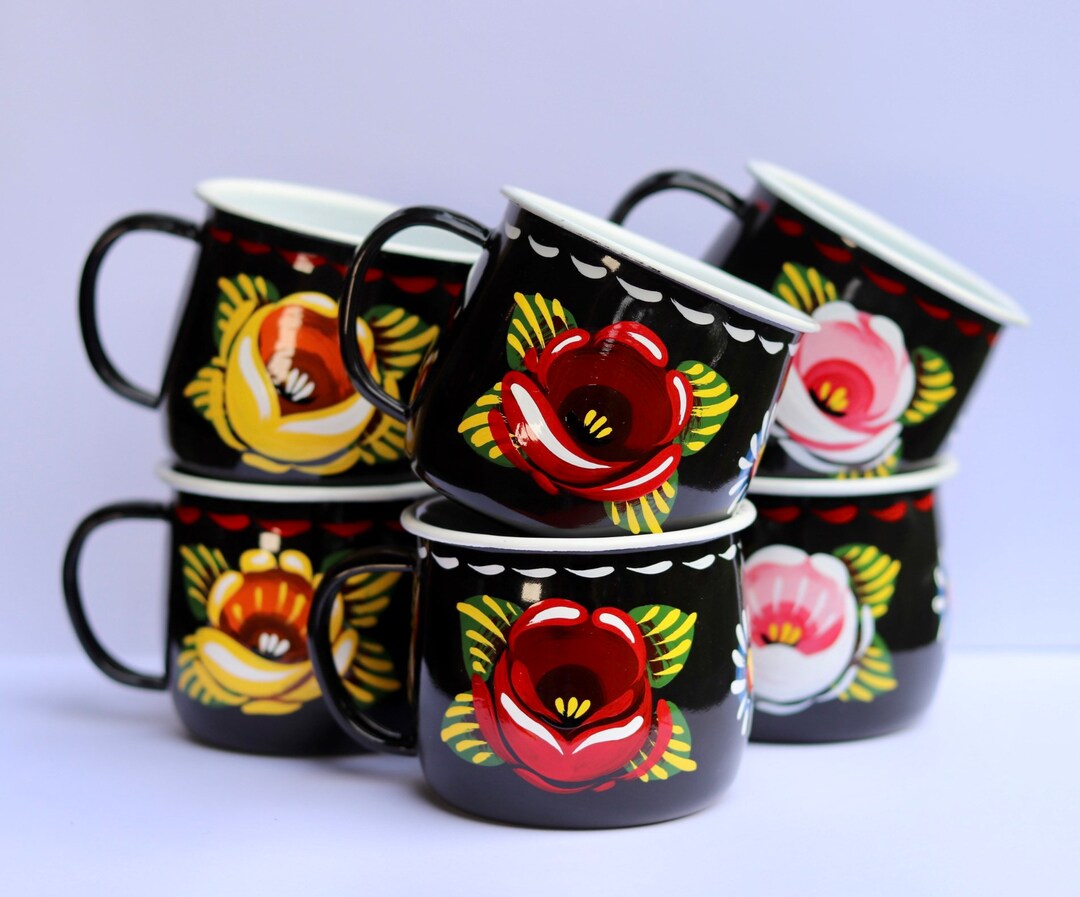 Canal Roses Traditional English Canal Ware Hand-painted BLACK - Etsy