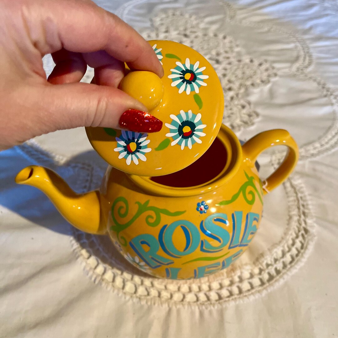 Canal Roses Teapot Hand-painted With Hand-lettered ‘ROSIE LEE’ and ...