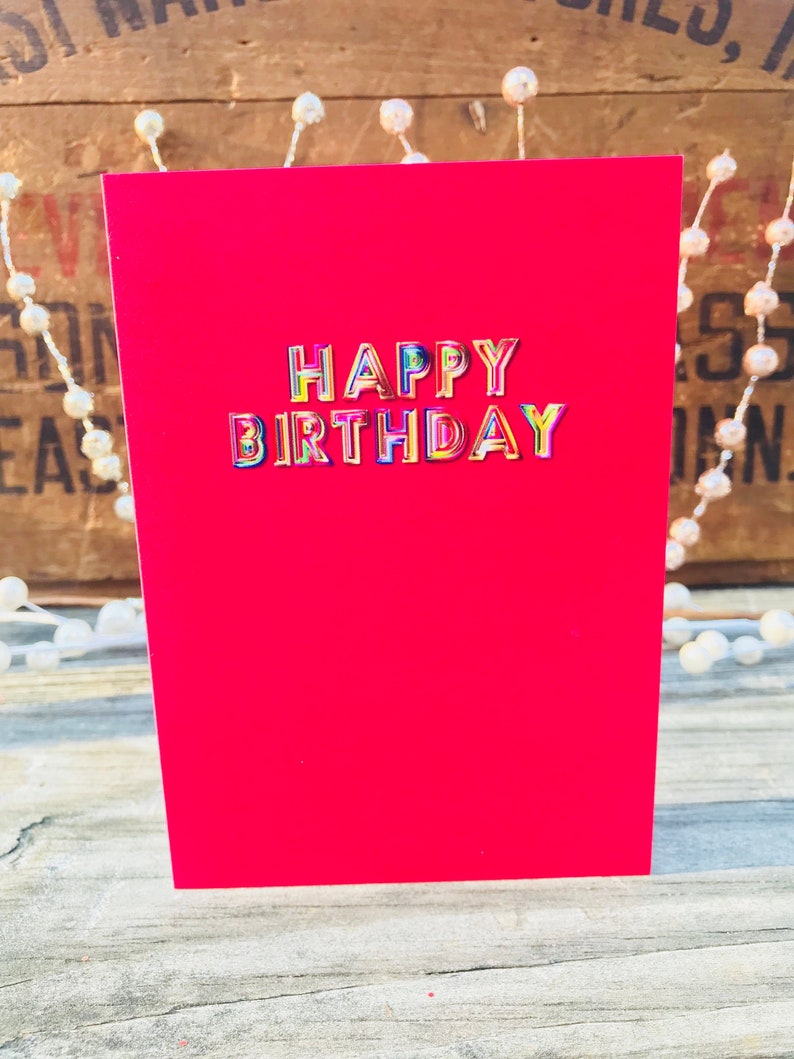 Happy Birthday Bubble Letters Birthday Card Colorful Letters | Etsy