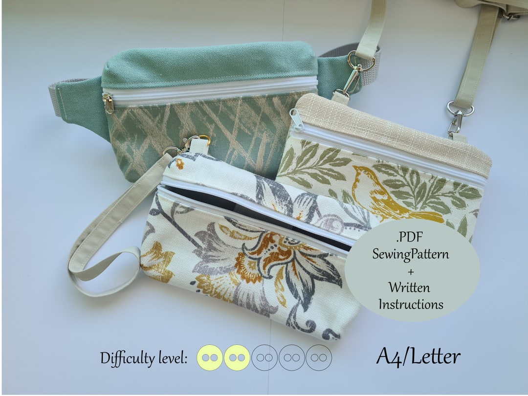 PDF Sewing Pattern: Mini Crossbody Bag/waist Bag/wristlet - Etsy