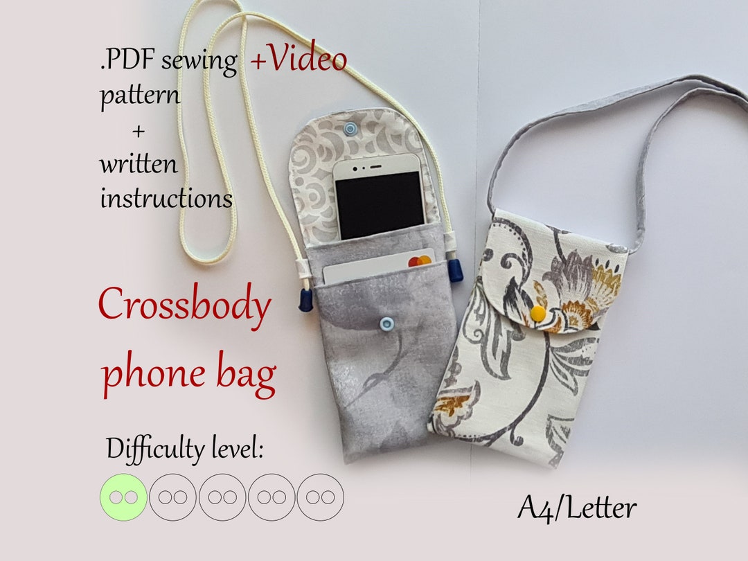 PDF Sewing Pattern: Crossbody Phone Bag - Etsy New Zealand