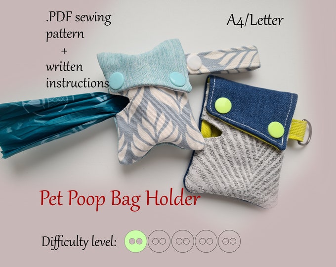 Dog Poop/ Waste Bag Holder - Sewing Pattern and Tutorial - Instant ...
