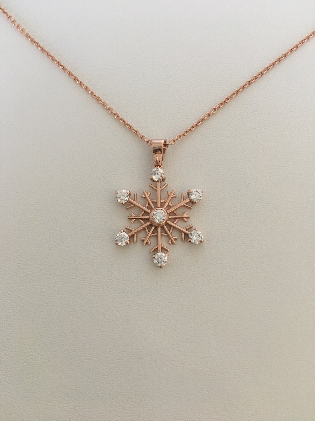 Womens Christmas Gift Snowflake Silver Necklace - Etsy