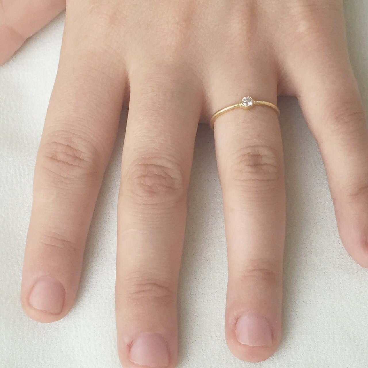 Gold Ring Solitaire Tiny Gold Ring Gold Engagement Ring | Etsy