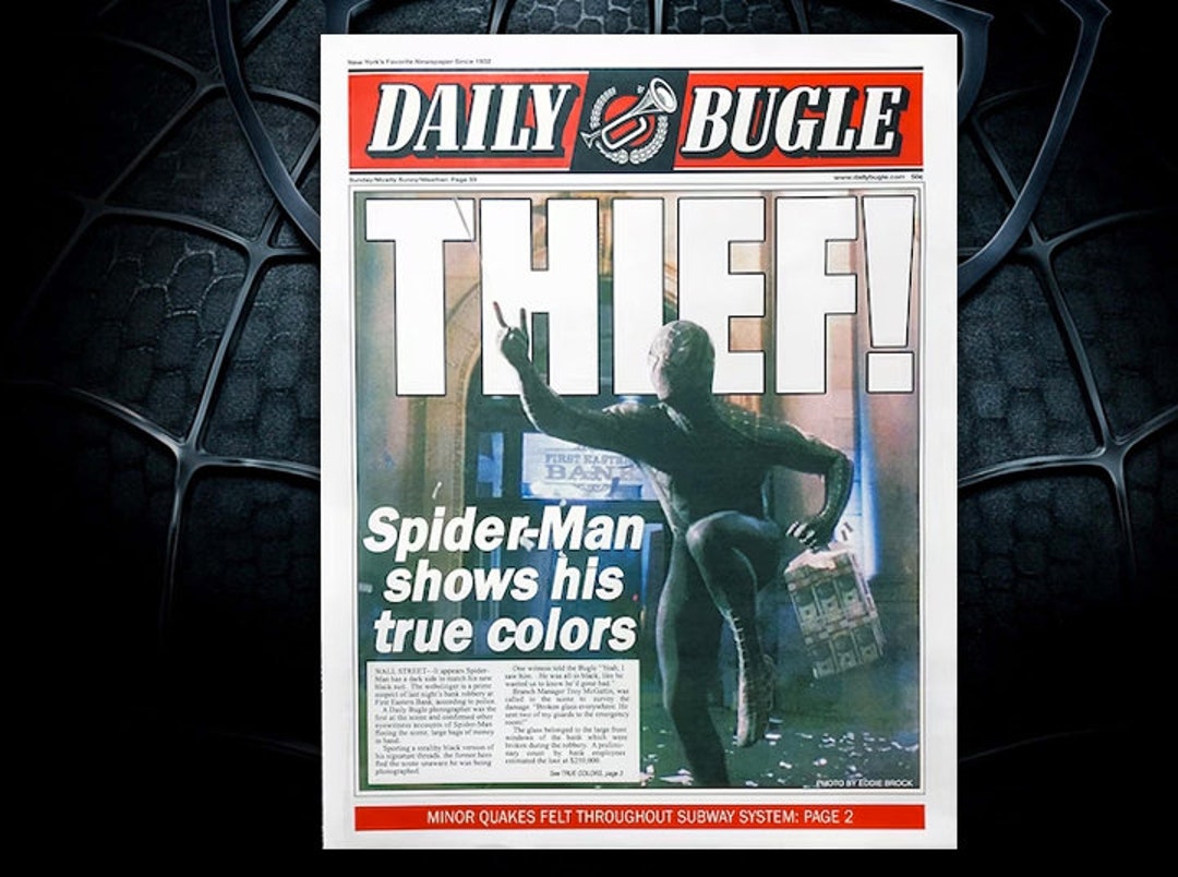 Daily Bugle Thief Spider-man 3 Full-size Newspaper Replica Tobey