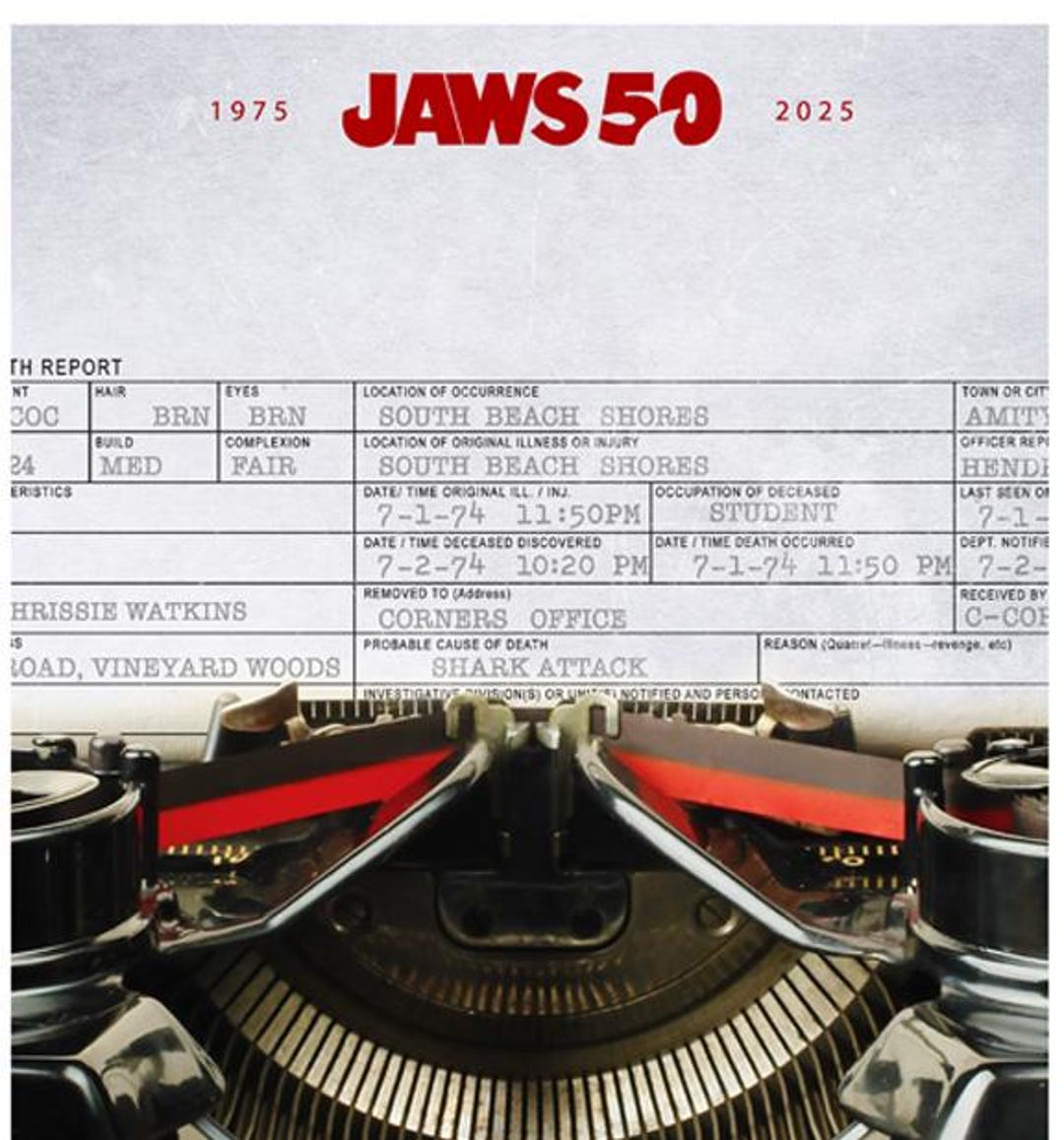 JAWS Shark Poster - JAWS Shark - Chief Brody-chrissie Watkins - Great ...