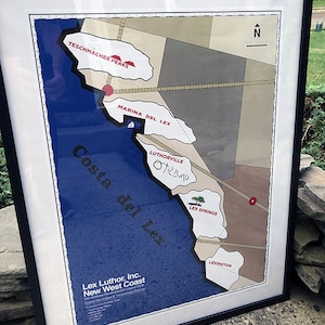 Superman Lex Luthor Map 1978 Otisburg Christopher Reeve 70's Retro 70's ...