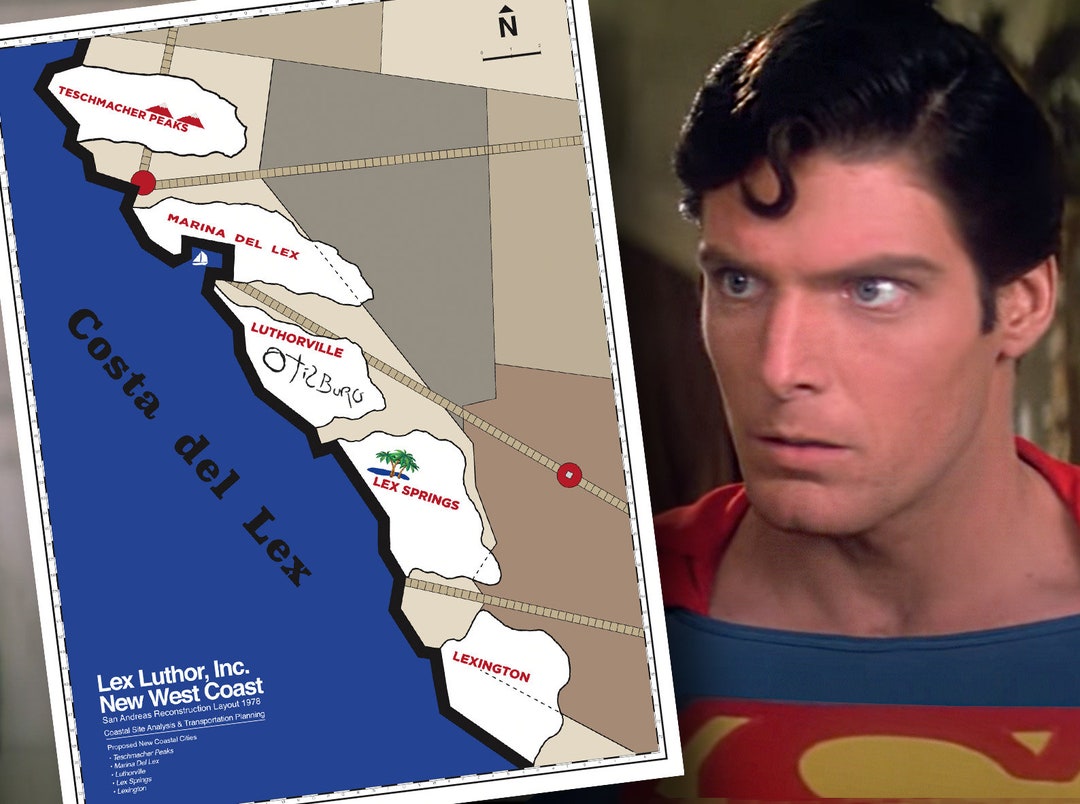 Superman Lex Luthor Map - 1978 - Otisburg - Christopher Reeve - 70's ...