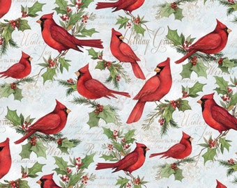 Cardinal fabric | Etsy
