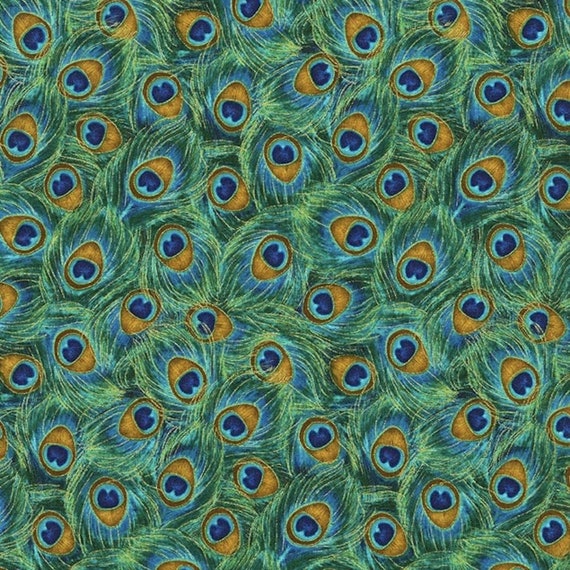 Peacock Feather Pattern Fabric