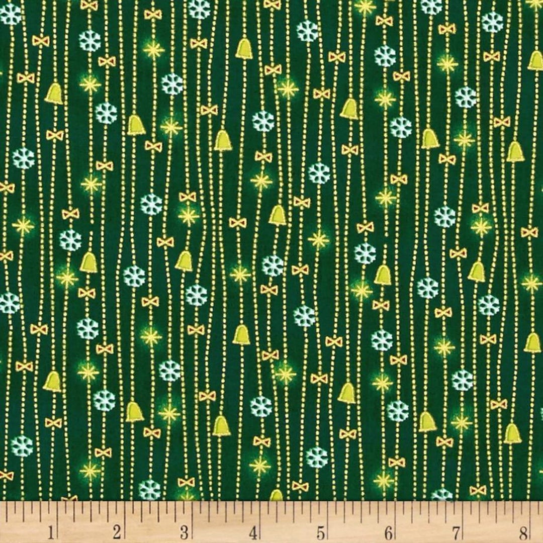 Christmas Fabric Bells Fabric: Fabri-quilt Seasons Greetings - Etsy