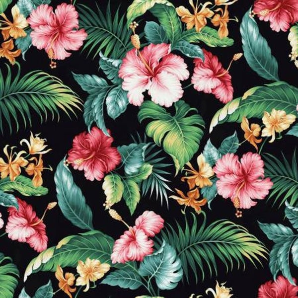 Tropical Hibiscus Fabric - Etsy