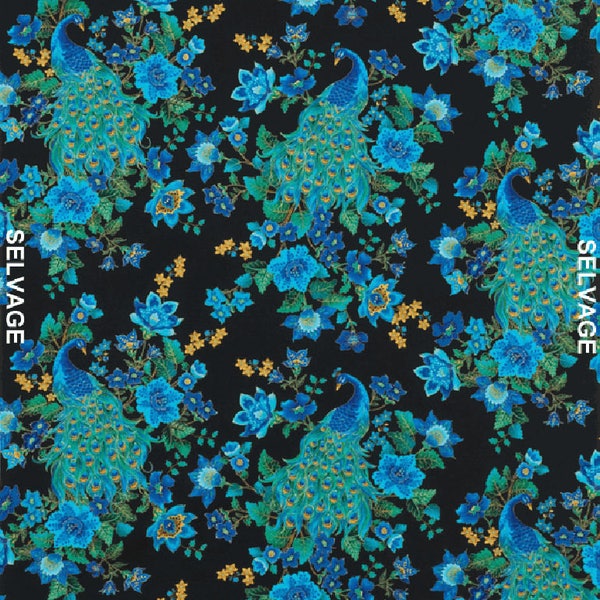 Peacock Fabric - Etsy