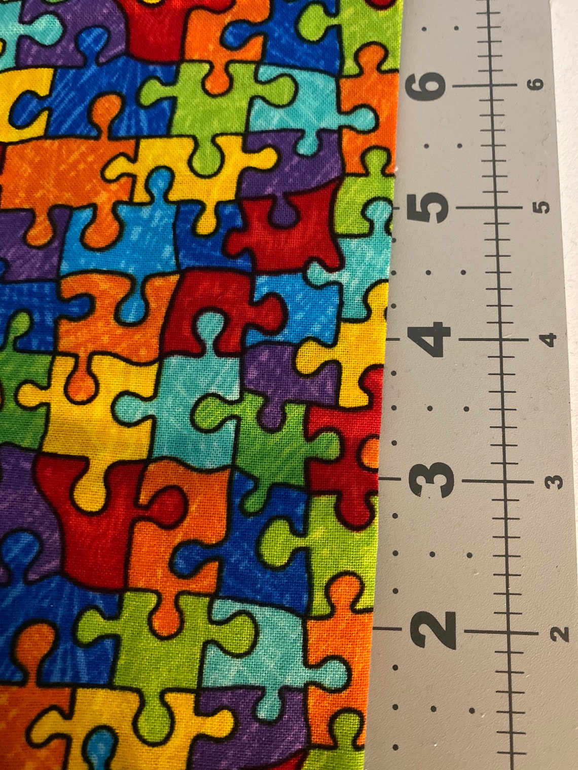 Puzzle Fabric: Timeless Treasures Novelty Packed Rainbow | Etsy