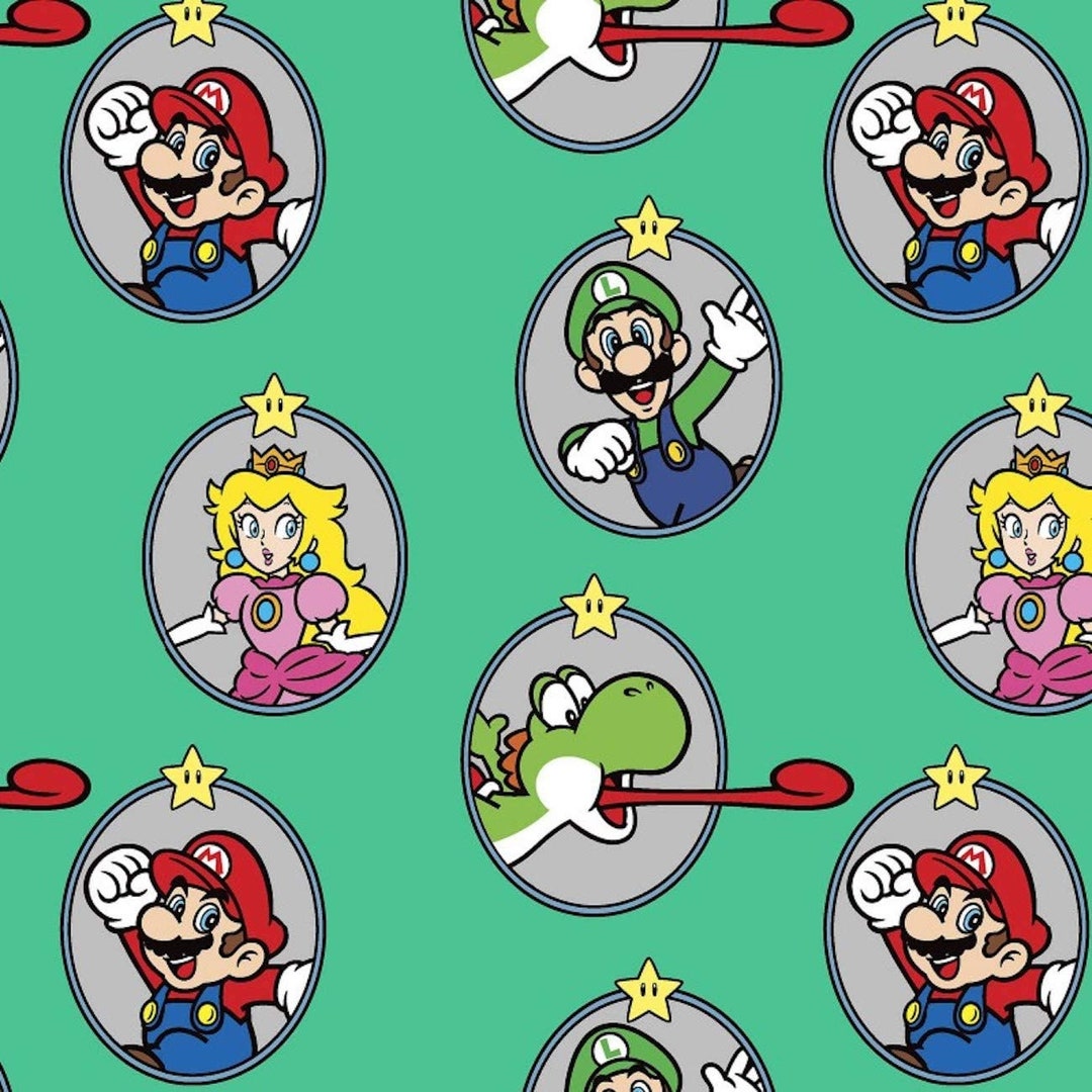Nintendo Fabric Mario Fabric: Super Mario Badge Luigi - Etsy