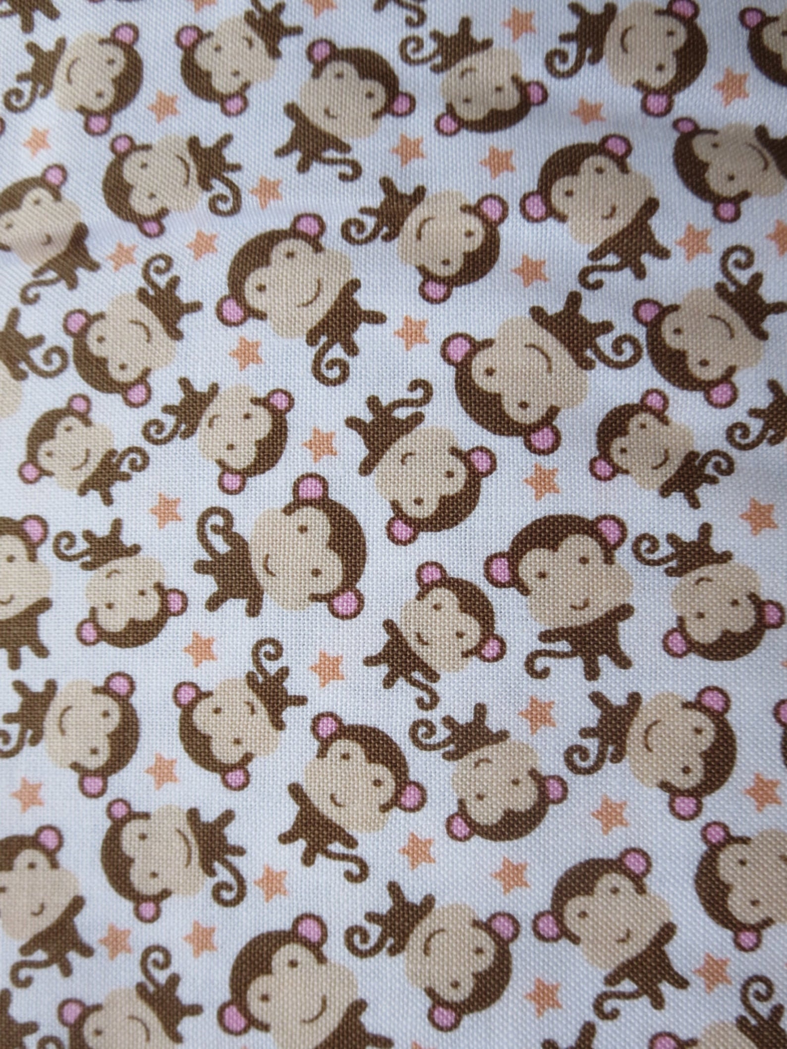 Monkey Girl White Fabric