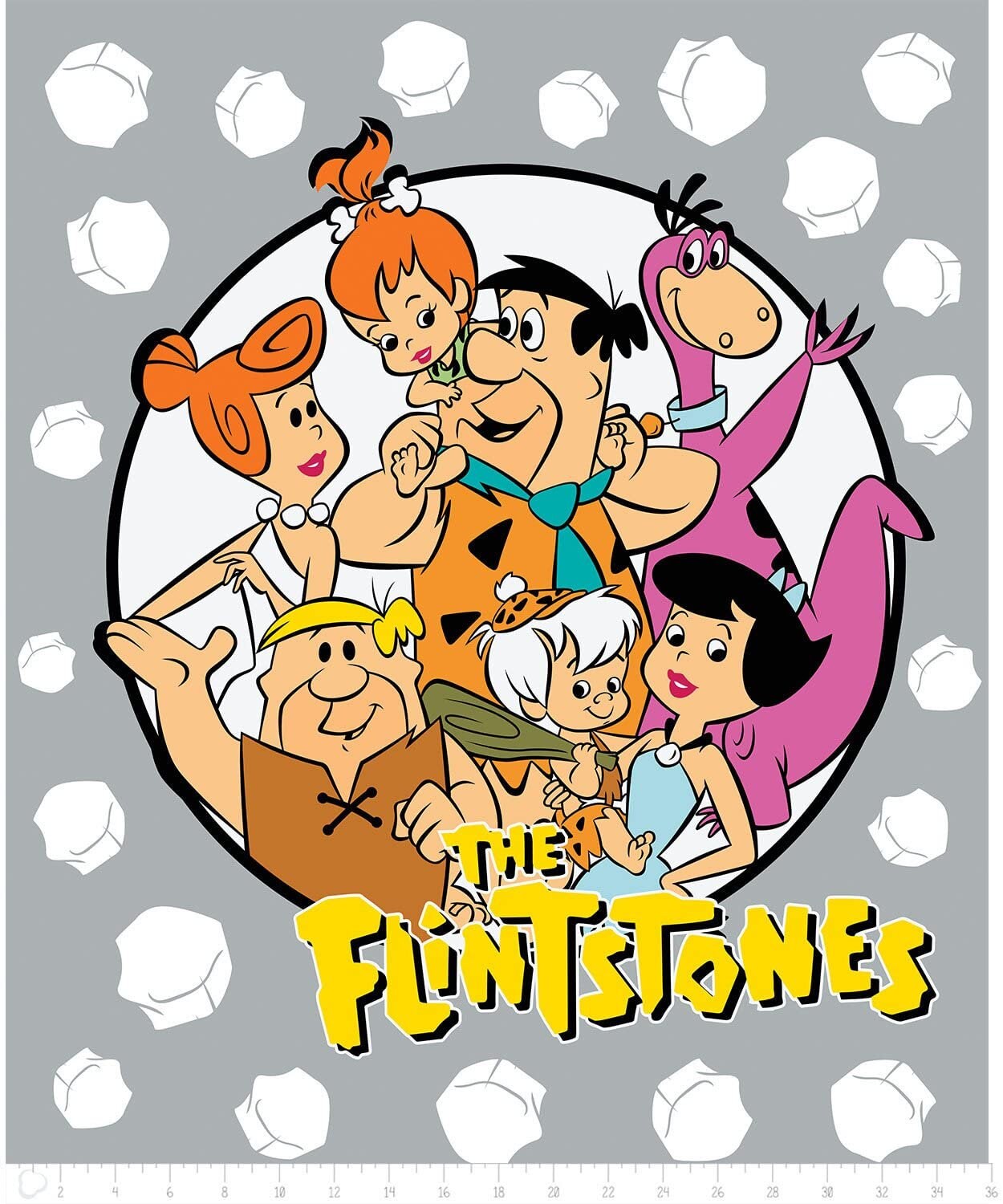 The Flintstones Fabric Camelot The Flintstones Stone Age Etsy