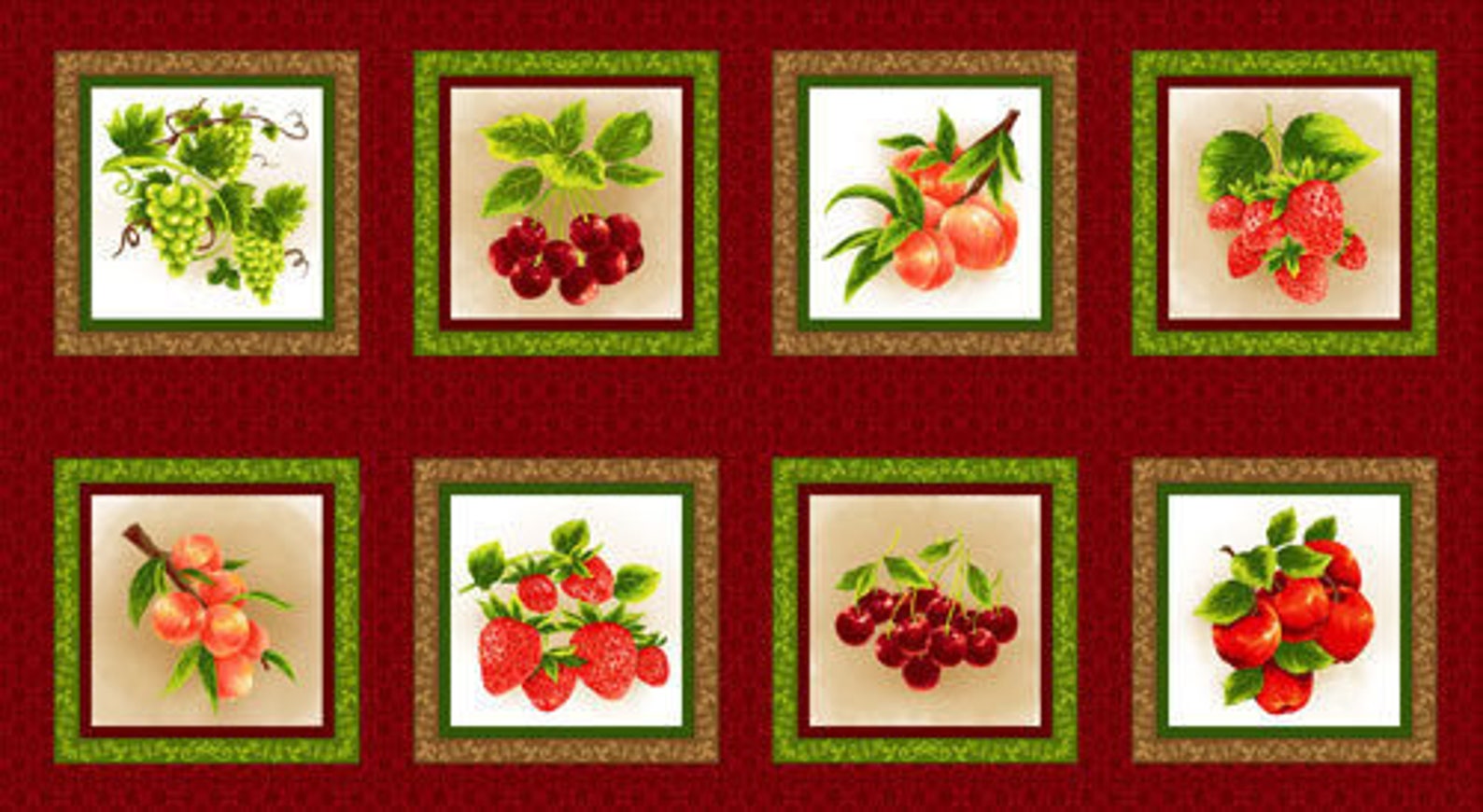 Fruit Fabric: Fabri-quilt Fresh Harvest Fruits Blocks Panel - Etsy
