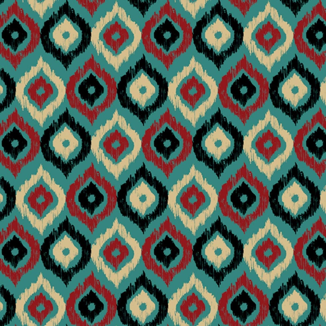 David Textiles Native American Themed Lightning Drops Teal & - Etsy