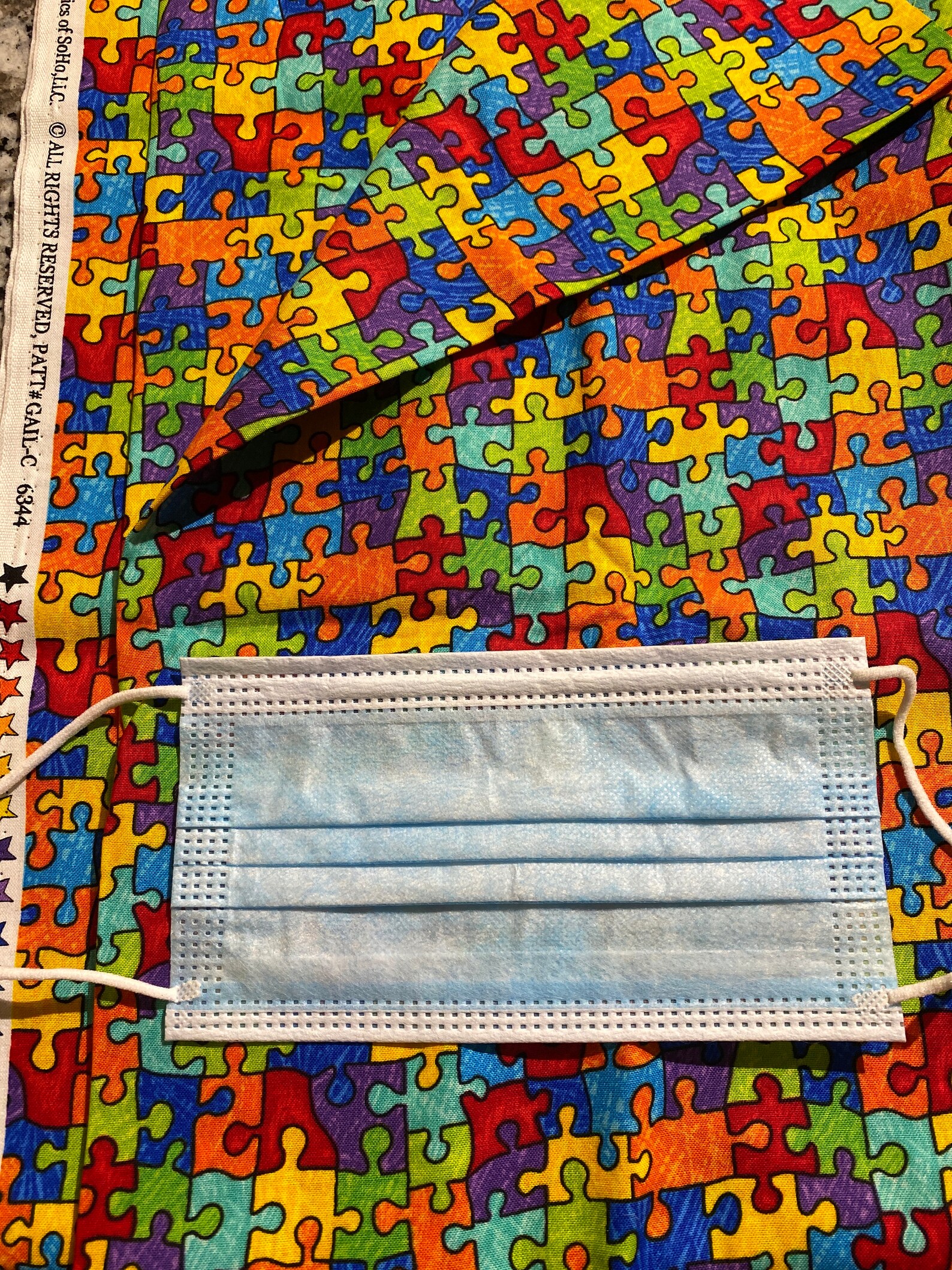 Puzzle Fabric: Timeless Treasures Novelty Packed Rainbow | Etsy