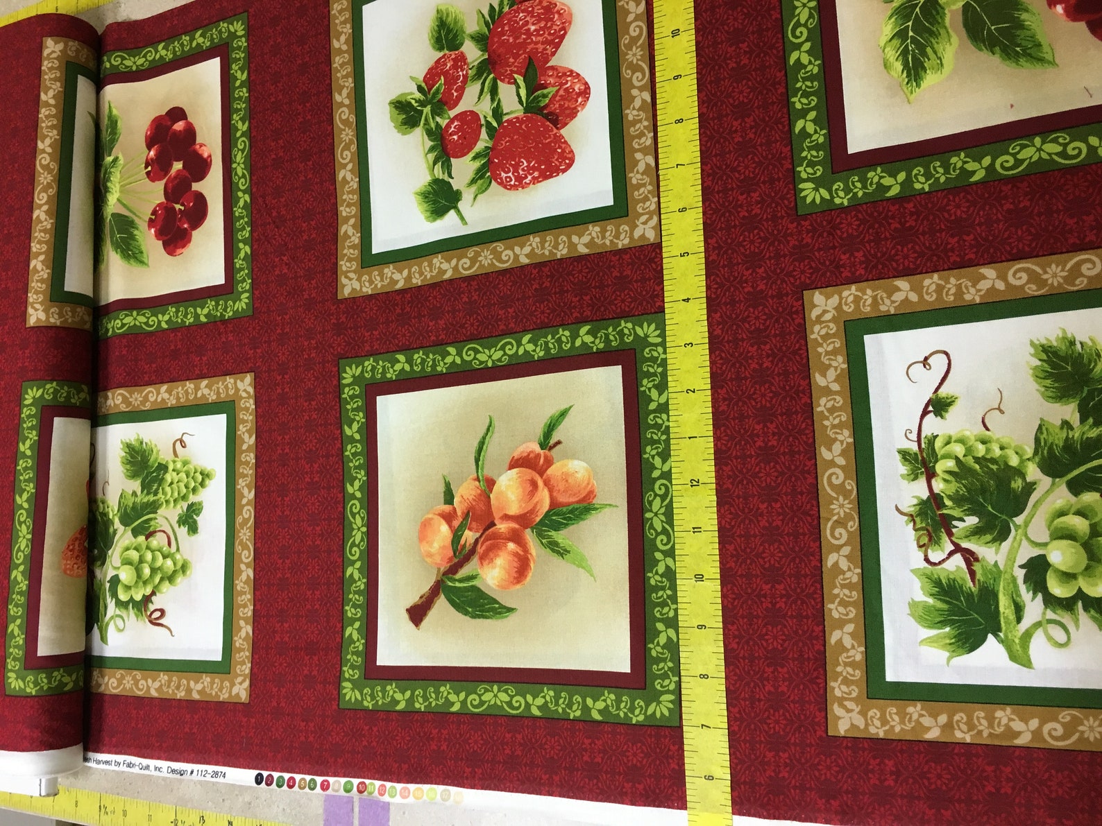 Fruit Fabric: Fabri-quilt Fresh Harvest Fruits Blocks Panel - Etsy