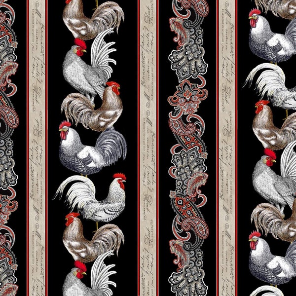 Rooster Fabric - Etsy