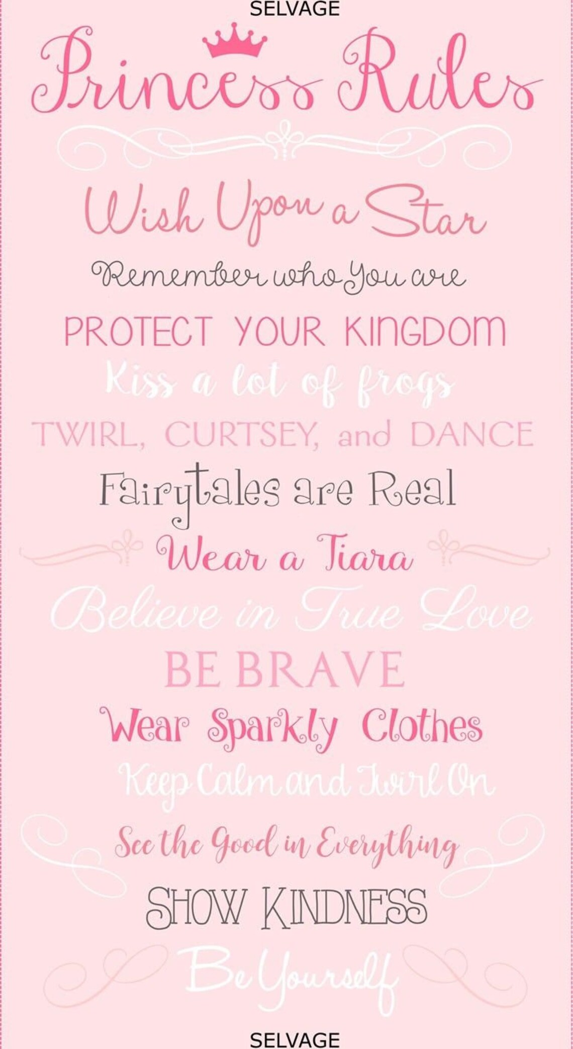 Timeless Treasures Princess Rules Pink Gail C5116 Pink 100% | Etsy