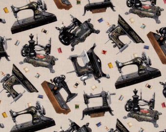 A Stitch in Time Vintage Sewing Machines Fabric // Elizabeths - Etsy
