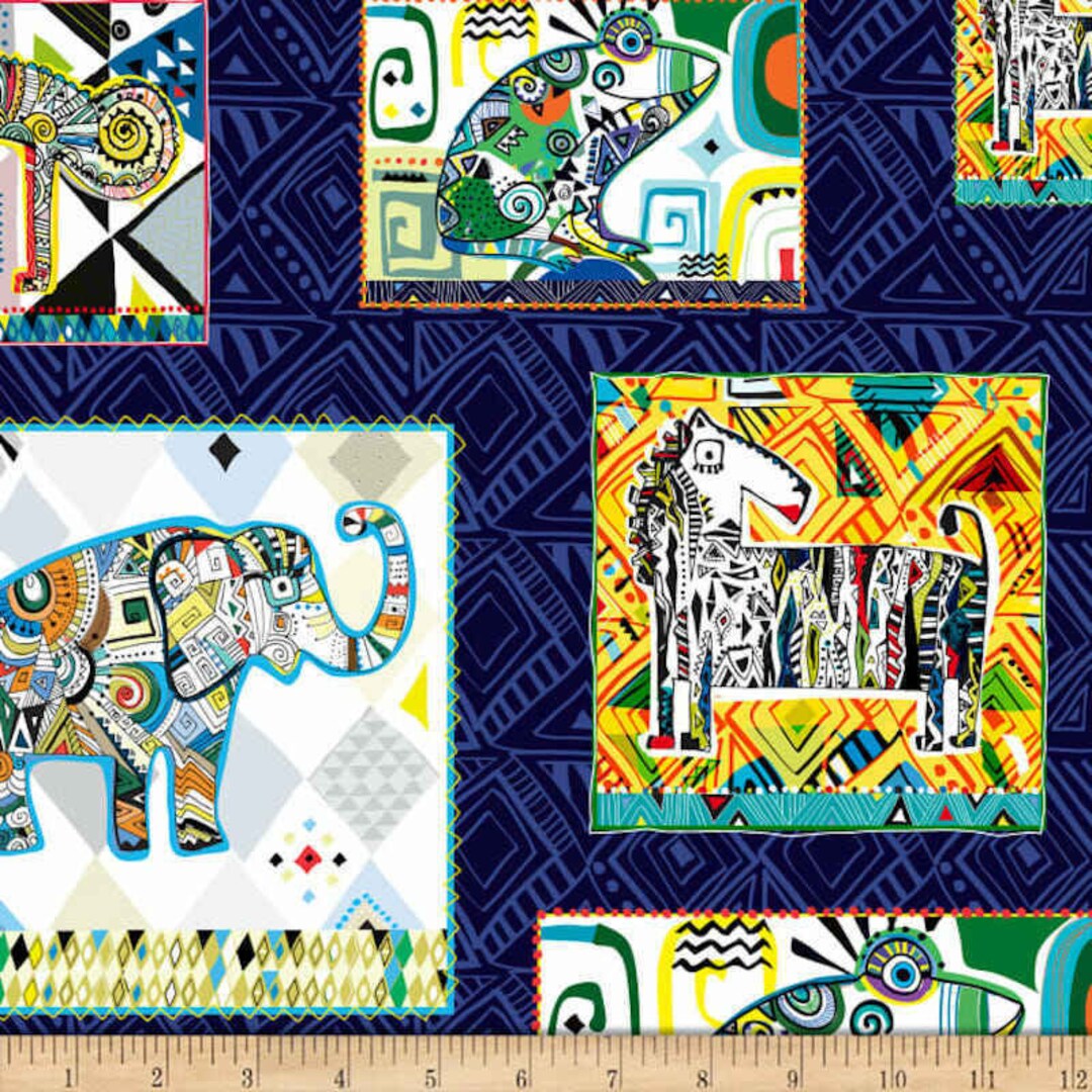 Animal Fabric: Quilting Treasures Fabrics Wild Side Geo Animal - Etsy