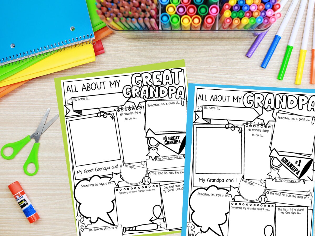 All About Dad Father's Day Printable, All About Grandpa, All About My ...