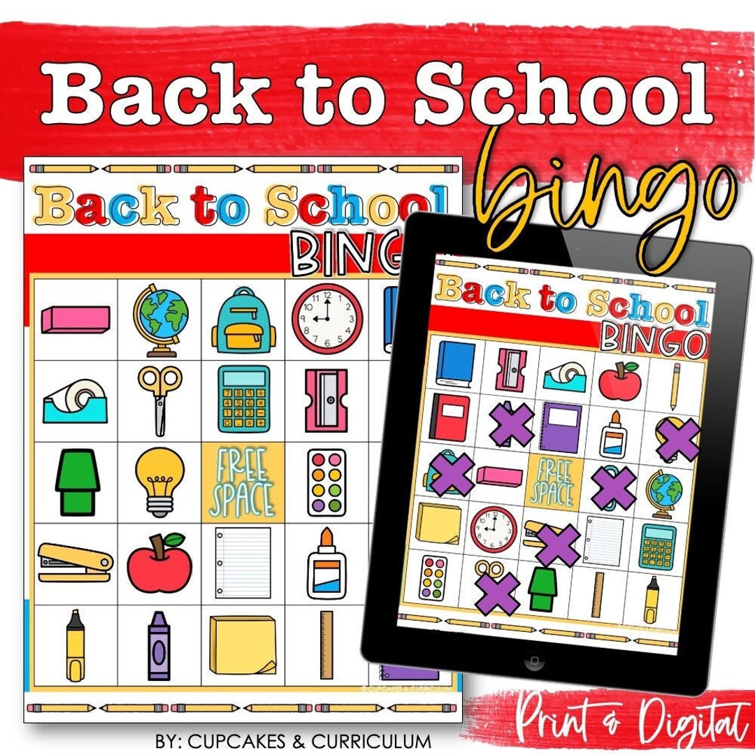 Back to School Bingo Game, School Bingo, Bingo Game for the First Day ...
